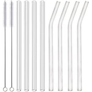 Angmile 1 Pcs Glass Straws Clear Drinking Straws Reusable Straws Non ...