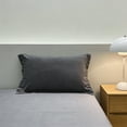 Dark Grey Dark Grey Brushed Microfiber Standard Pillowcase Non Slip ...