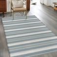 Blue Green Stripes Washable Rug 2.7x5 Area Rug for Living Room Bedroom ...