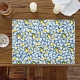 Country Lemon Leaves Flower Placemats Set of 6,Wipeable Washable Table ...