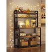 Uforic 63" Bakers Rack with Power Outlets, 4 Tier Microwave Stand ...