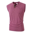 Ceisia Men's Henley Neck Sleeveless Tank Top Button Placket Chest ...