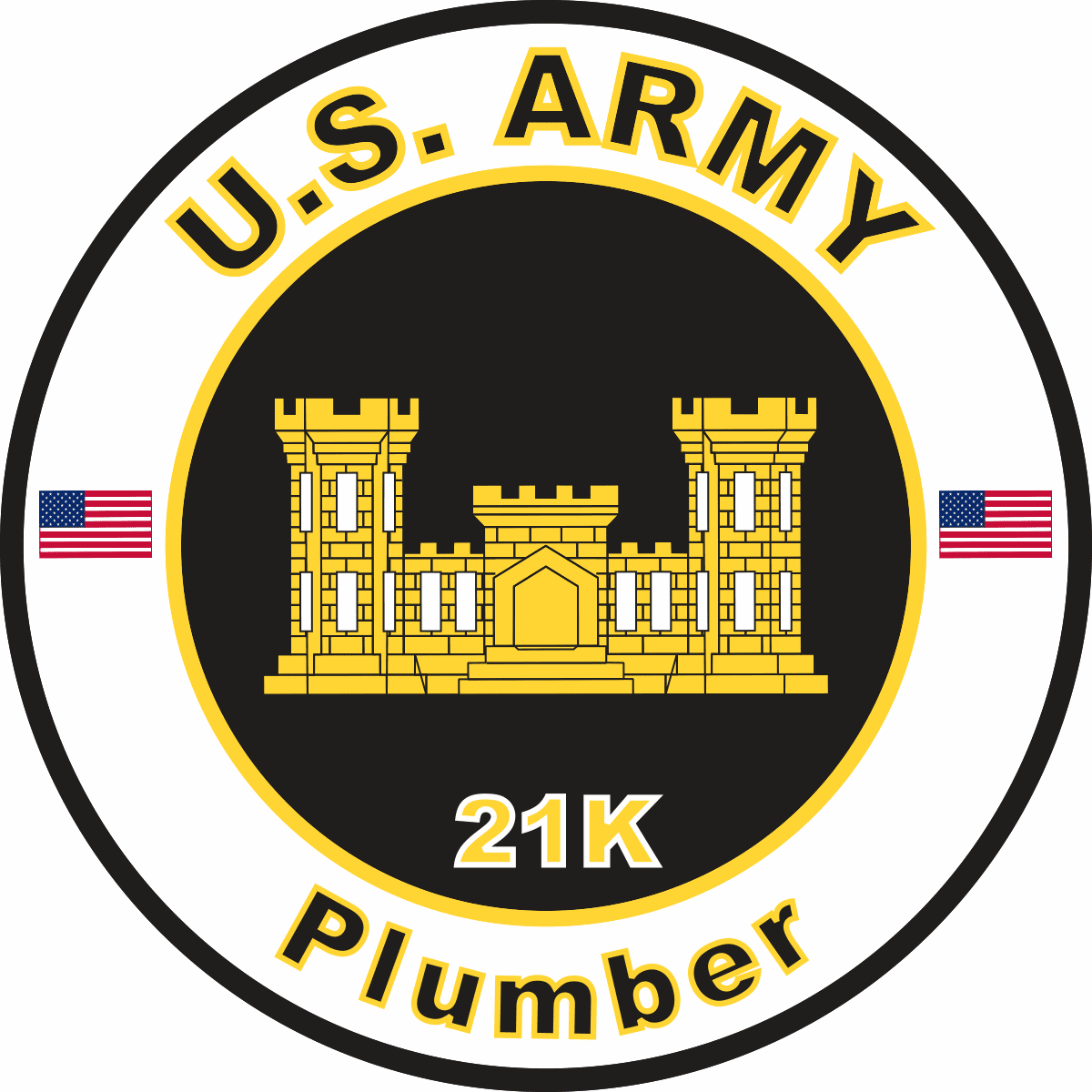 3.8 Inch U.S. Army MOS 21K Plumber - Walmart.com