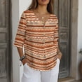 Whosucclay 3/4 Sleeve Imitation Linen-Like Blouse for Spring Vacation ...