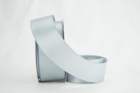 Ribbon Bazaar Wired Double Faced Satin 5/8 inch Silver 25 yards Ribbon ...