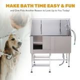 "Snugens 50"" Stainless Steel Big Home Pet Bath Tub with Hose, Dog ...