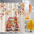 Bathroom Shower Curtain Thanksgiving Pumpkin on Red Car Waterproof ...