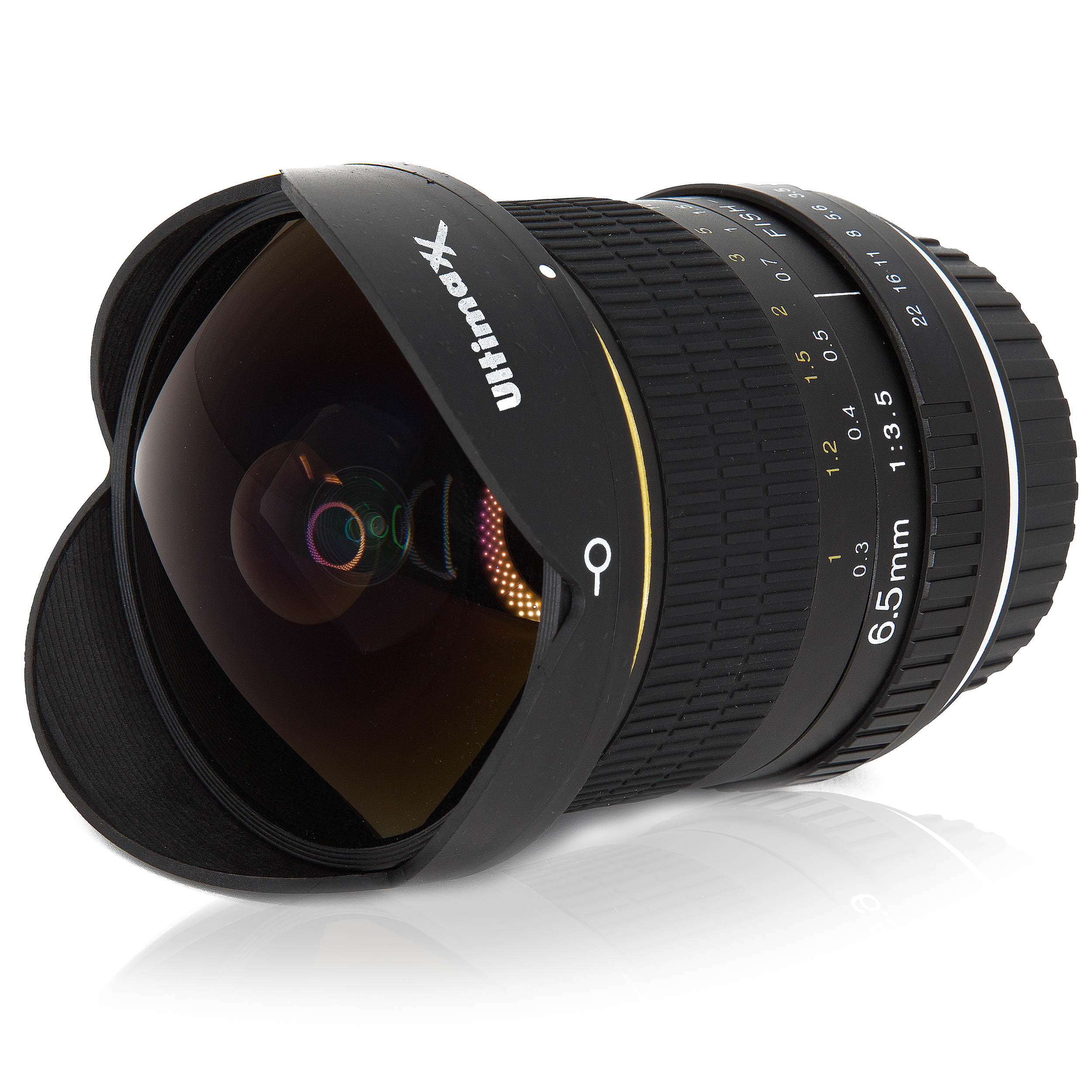 Ultimaxx 6.5mm f/3.5 HD Aspherical Fisheye Lens with Removable Hood for ...