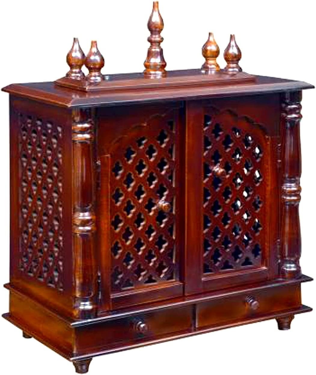 Wooden Pooja Temple For Home And Office / Mandir With Doors / Temple ...