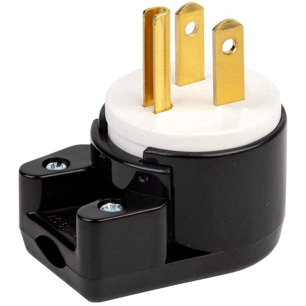 90 Degree Male Plug 5-15P 3 Pole Angle DIY Plug, 15A 125V Right Angle ...