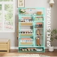 Shoe Storage Cabinet with 3 Flip Drawers,Rattan Freestanding Organizer ...