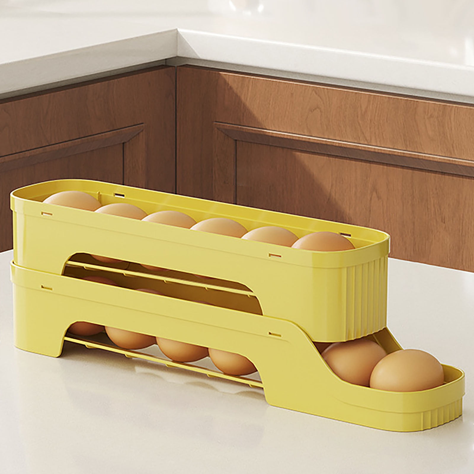 Estante para huevos del refrigerador | Dispensador de rodillo ...