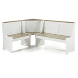 Linon Small Set Camden Coastal Kitchen Nook, Corner Backless Spaces ...