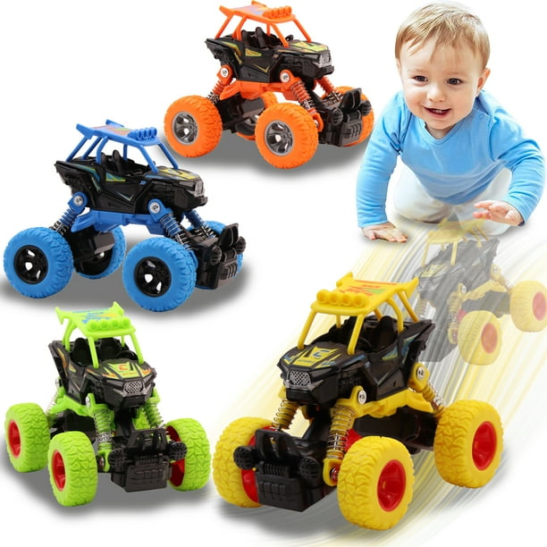 Ficcug 2 Pcs Pull Back Cars Toys Trucks,Friction Powered Cars for Kids ...