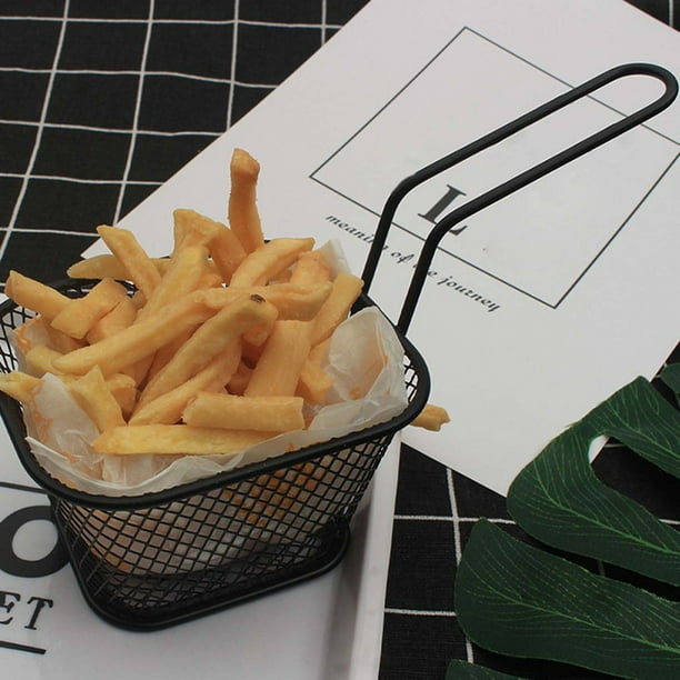 French Fries Basket Metal Black Spray Paint Small Food Basket Fried ...