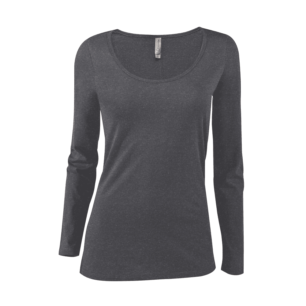 Delta Platinum Ladies CVC Long Sleeve Scoop Neck Tee - Walmart.com
