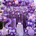 BIRLON 21st Purple Birthday Decorations Set with Balloons, Banner ...