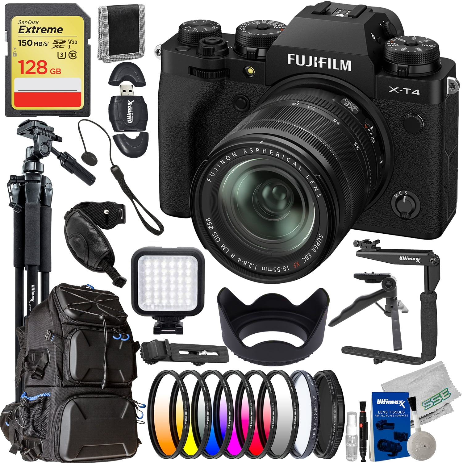 FUJIFILM X-T4 Mirrorless Camera with 18-55mm Lens (Black) with Deluxe ...