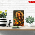 8x12 Inch Metal Wall Art, Vintage Harvest Girl with Sunflowers and ...