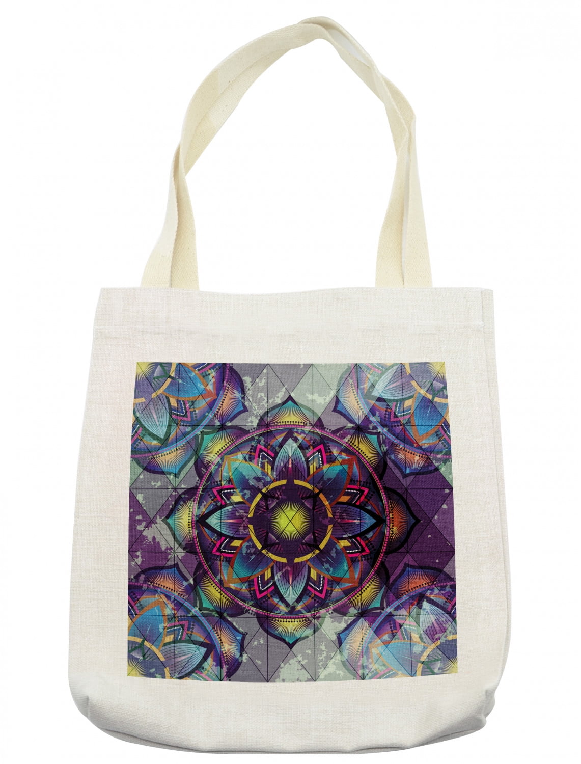 Lotus Tote Bag, Psychedelic Surreal Geometry Mandala Background ...