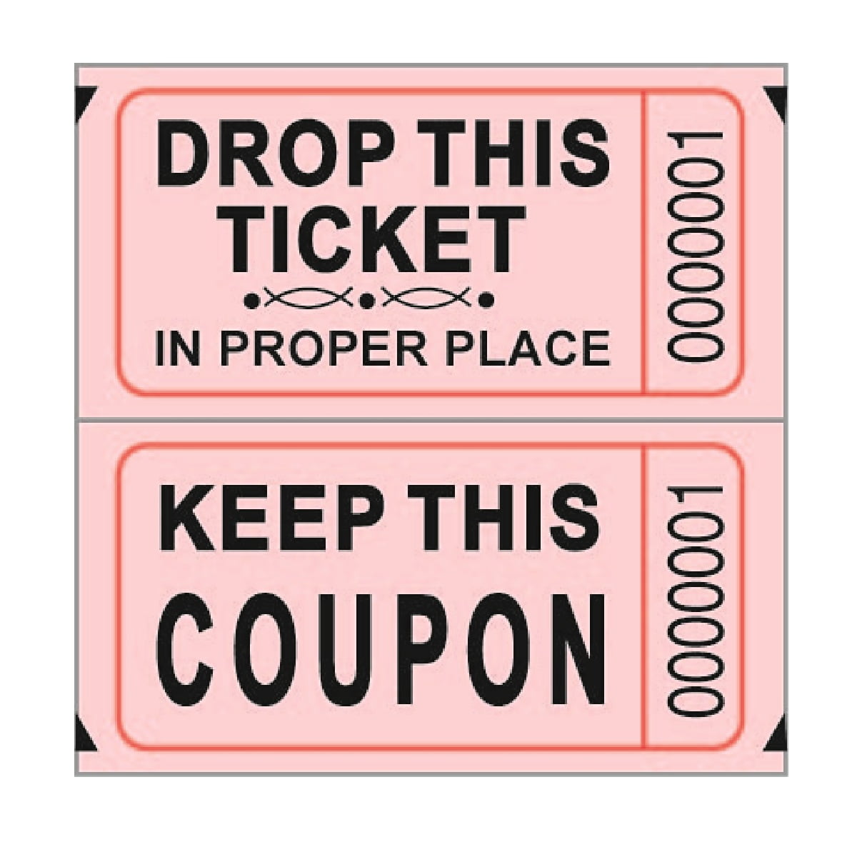 2" Pink Double Raffle Ticket Roll with Black Ink - Walmart.com ...