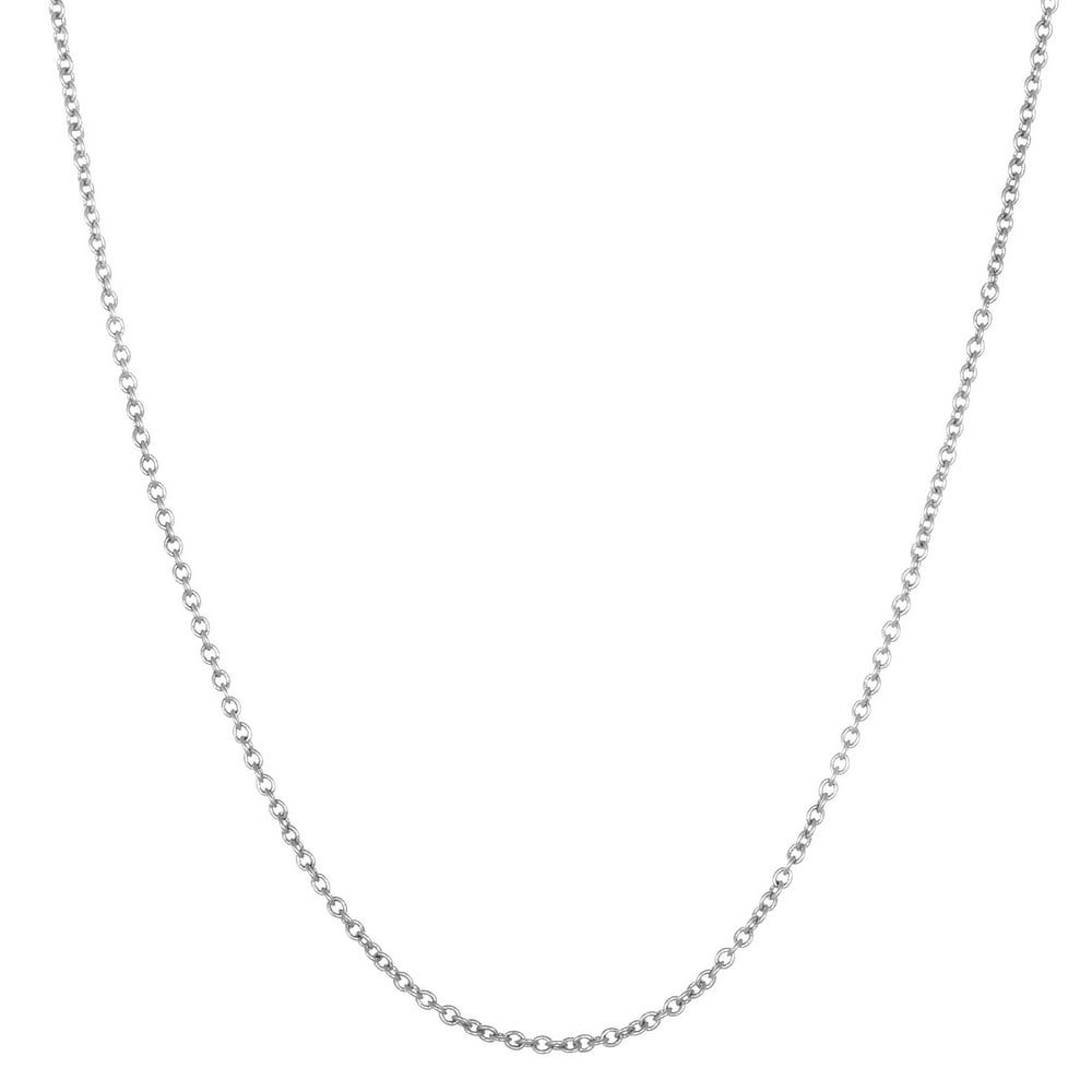 Rhodium Plated Sterling Silver Round Box 18" Chain Necklace - Rhodium ...