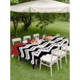 52x70 Tablecloth Rectangle, Black White Chevron Outdoor Tablecloth with ...