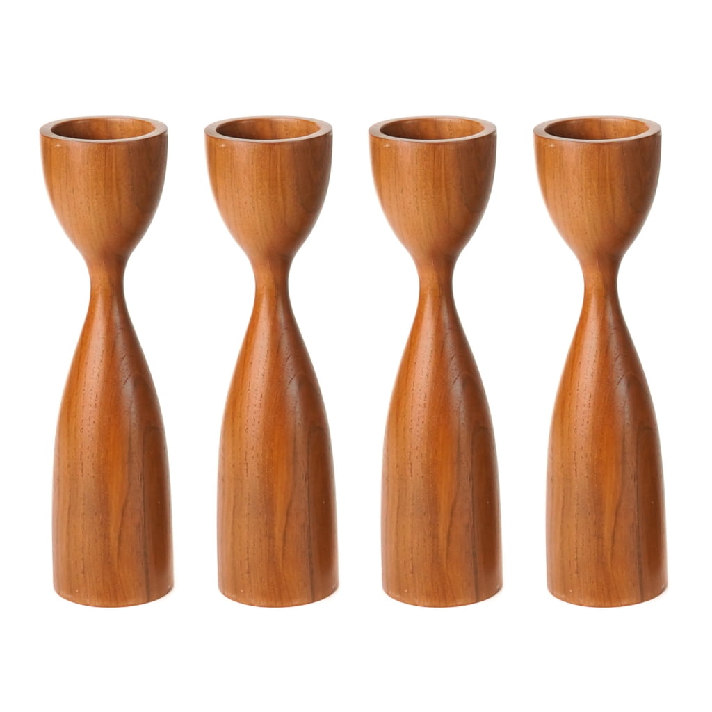 Hourglass Teak Wood Candle Holder - Small 4-Pack - Walmart.com