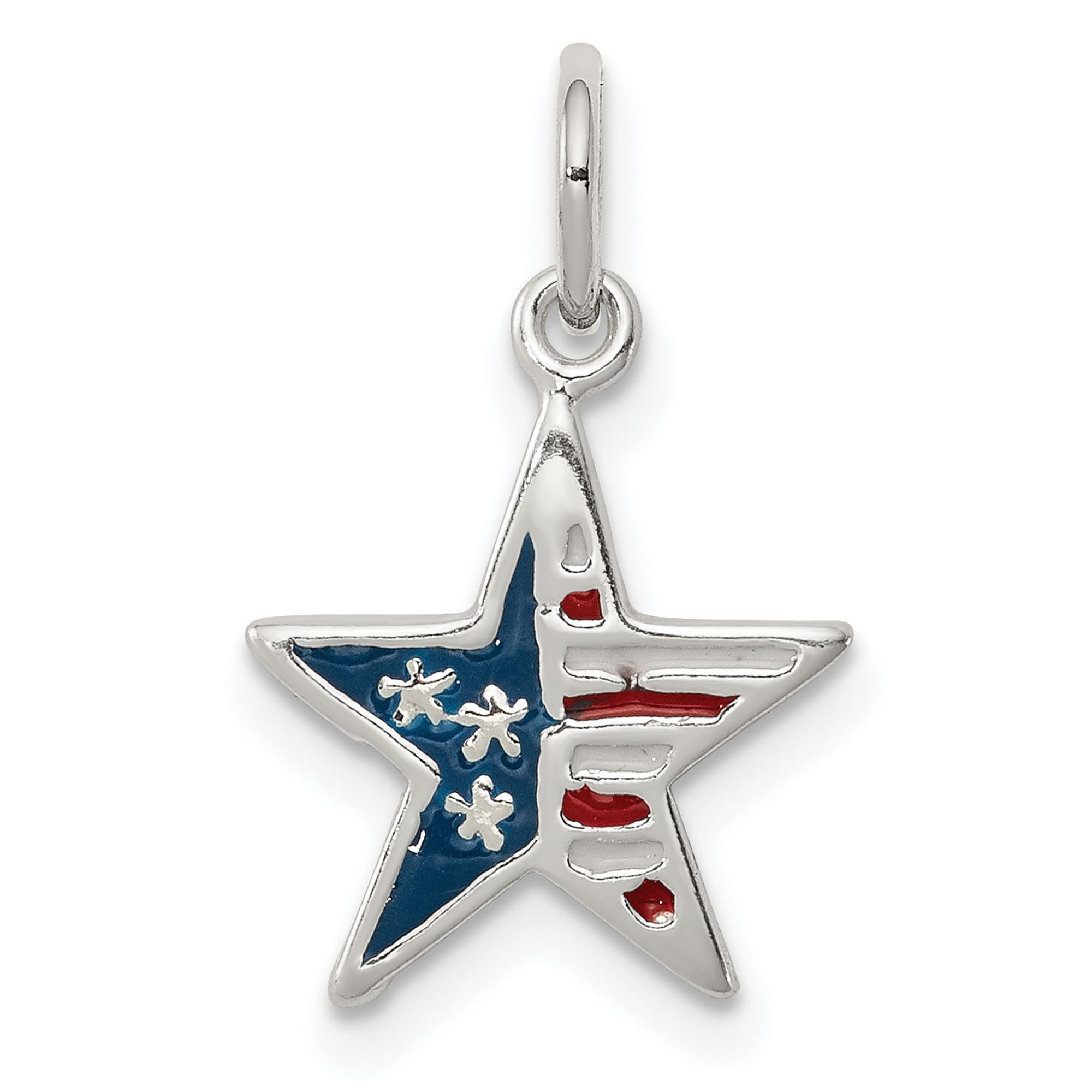 Star Shaped Pendant With Red And Blue Stars And Stripes American Flag ...