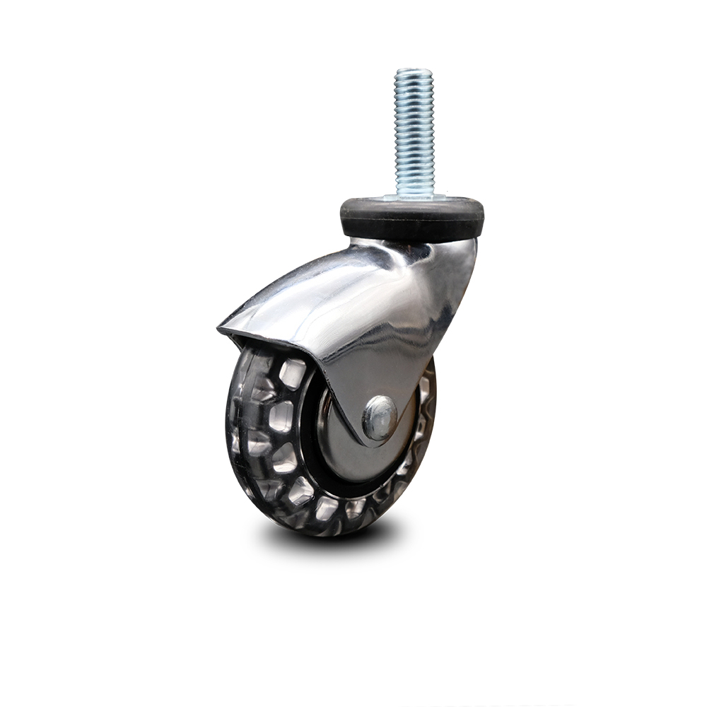 Service Caster - Bright Chrome Hooded 3 Inch Swivel Polyurethane Caster ...