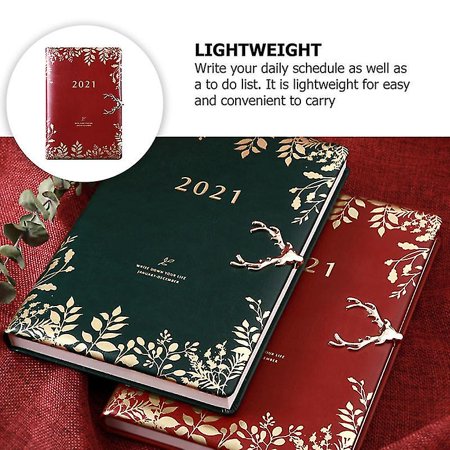 1pc Retro Planning Notebook 2021 Annual Note Book Portable Schedule ...