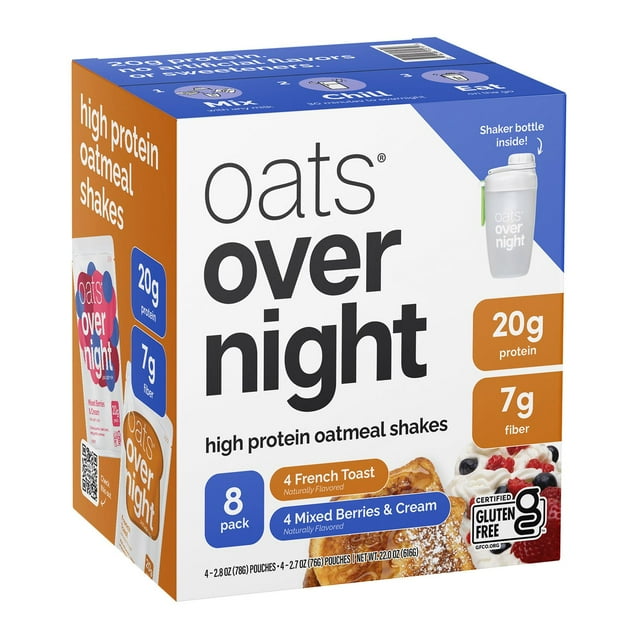 Oats Overnight High Protein Oatmeal Shake Variety Pack, 8 pk ...