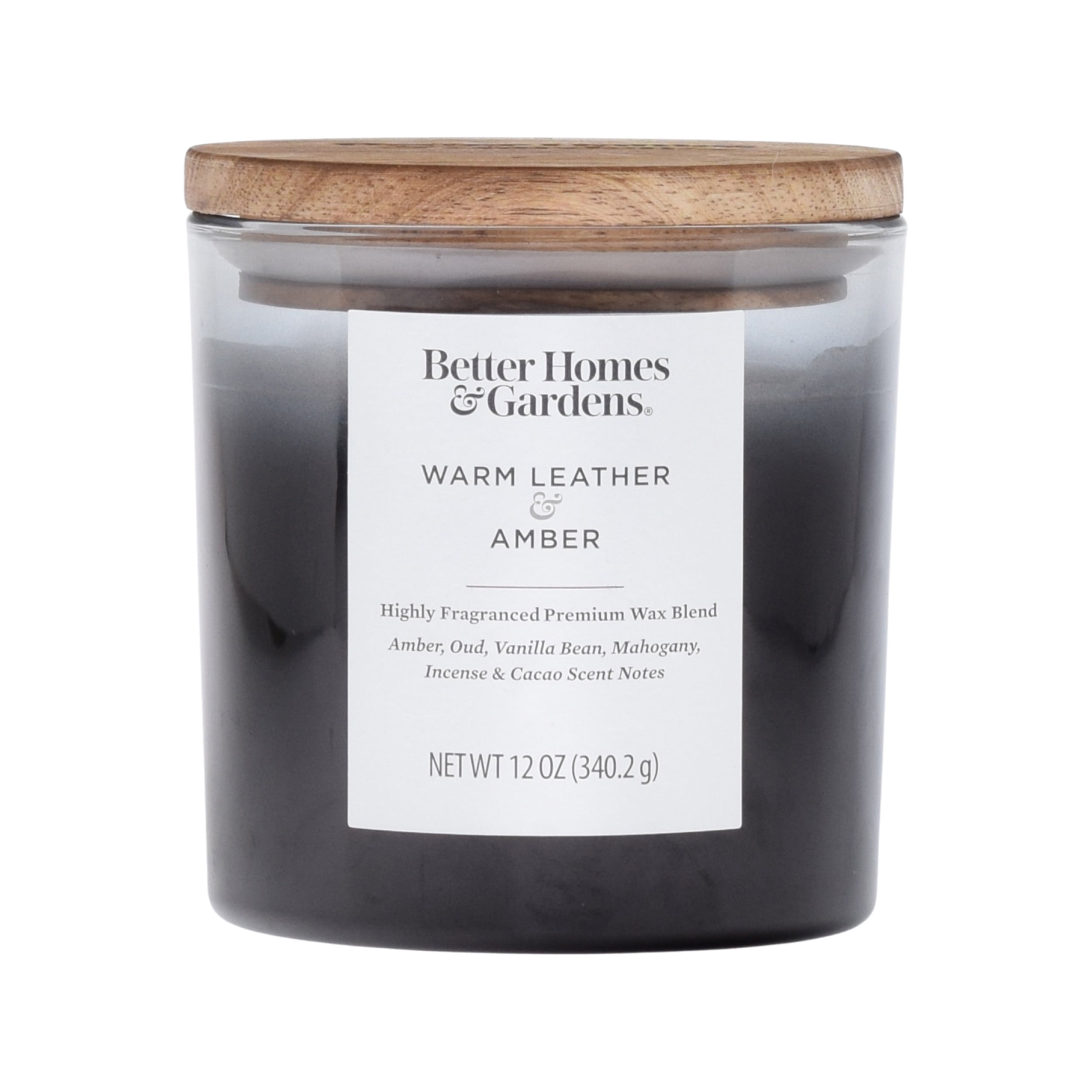 Better Homes & Gardens 12oz Warm Leather & Amber Scented 2-Wick Ombre ...