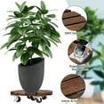 Yangbaga 2pack Heavy Duty 12'' Wood Plant Caddy with 2 360° Lockable ...