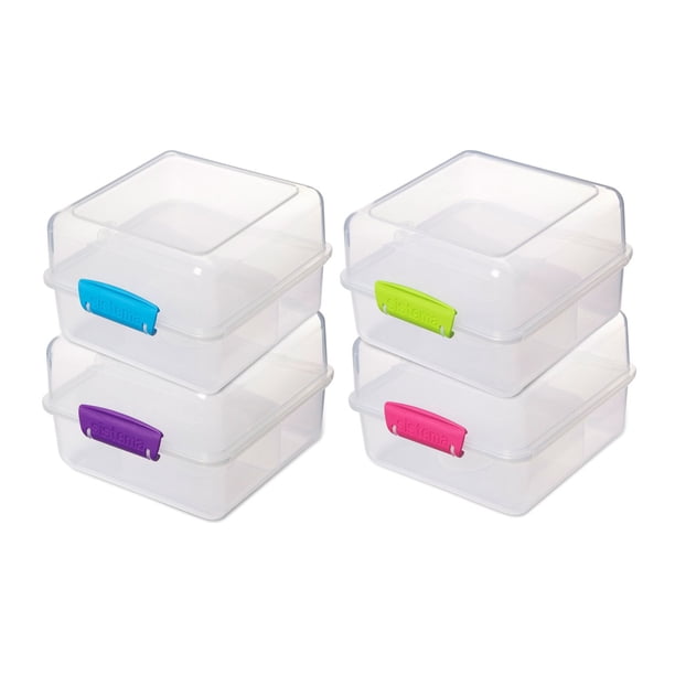 Sistema Lunch Cube Food Container, 4 Pack - Walmart.com