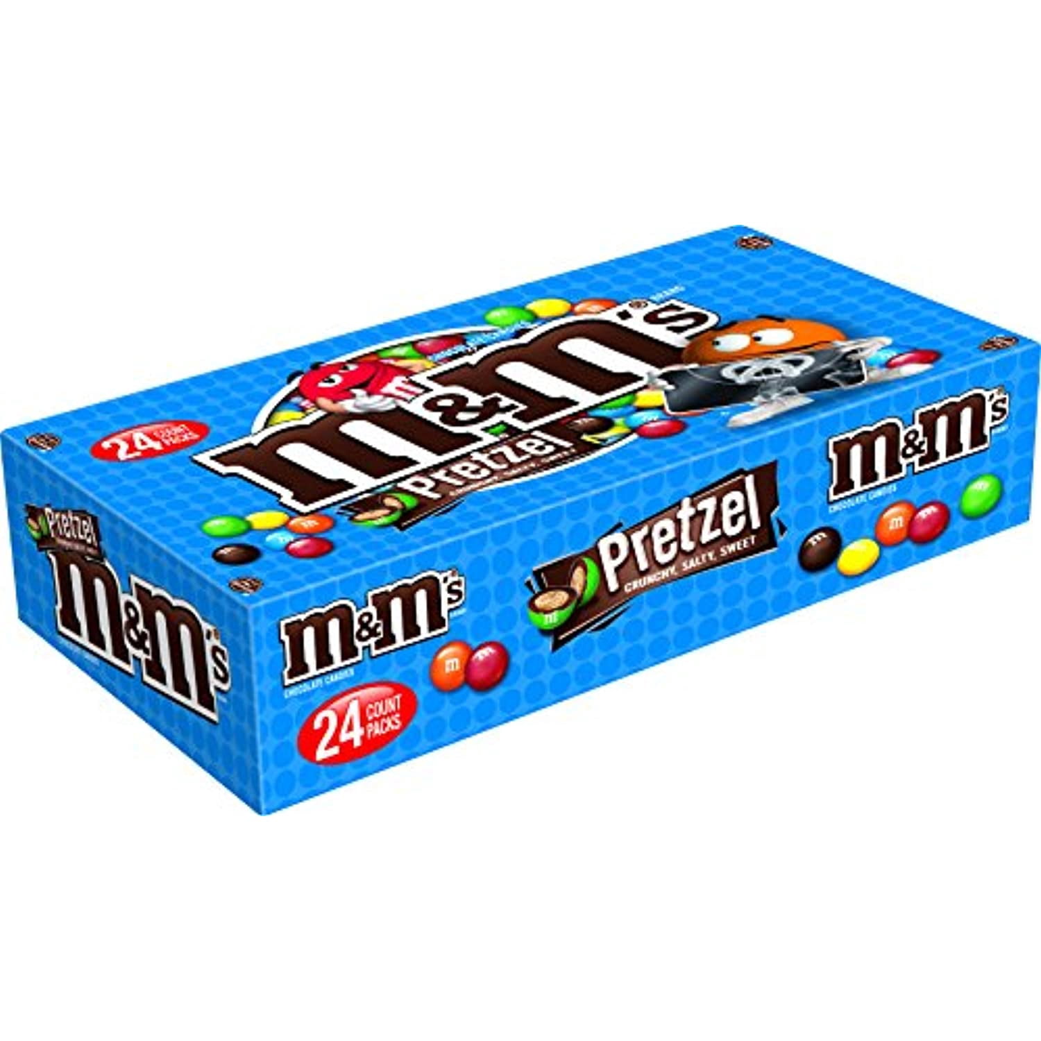 M&Ms Pretzel Chocolate Candy Singles Size 1.14Ounce Pouch 24Count ...