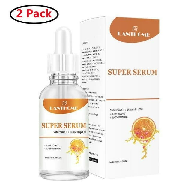 2 Pack Vitamin C Face Serum Hyaluronic Acid Serum Anti Aging Face