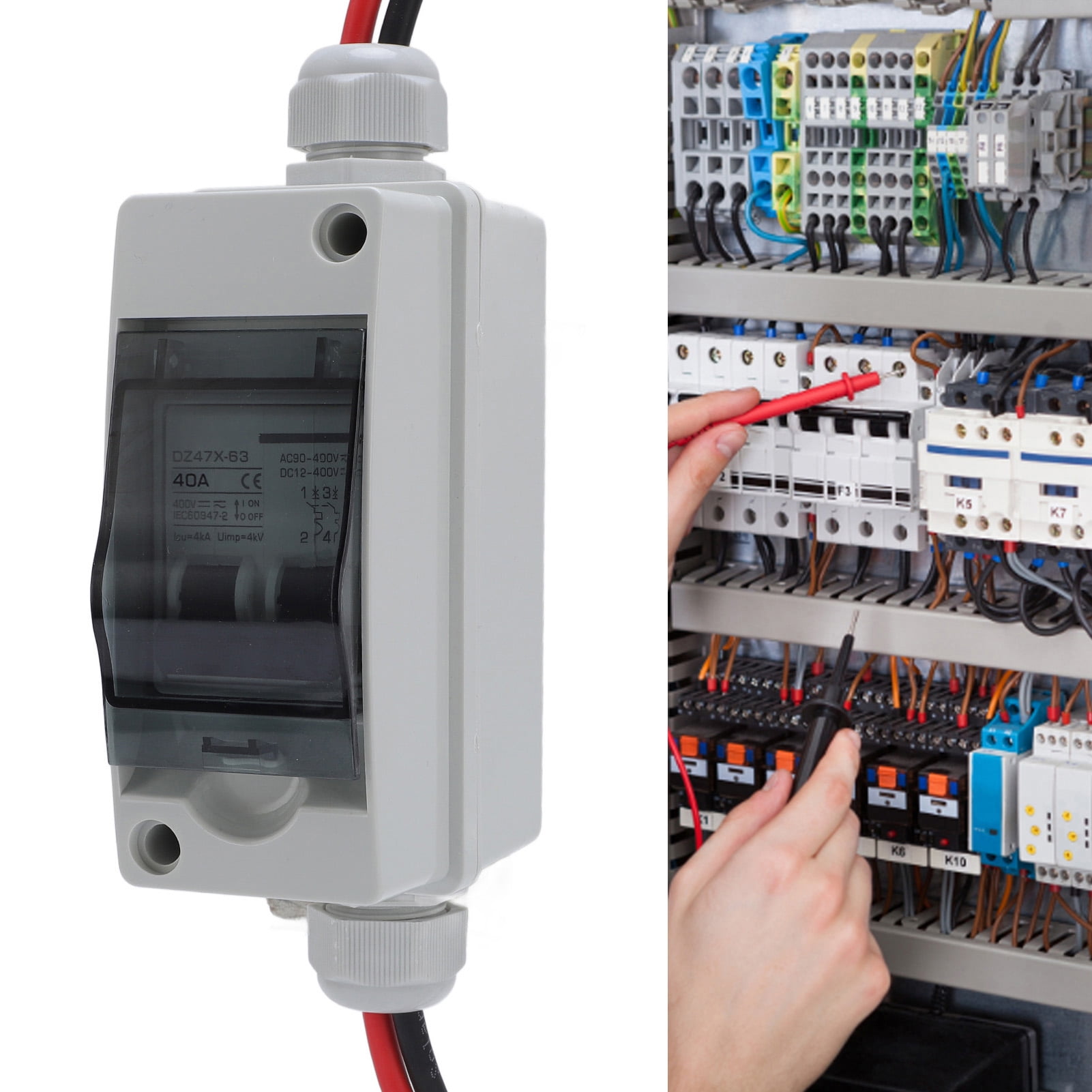 Solar Panel Disconnect Switch, 2P Circuit Breaker Box 40A Over Voltage ...