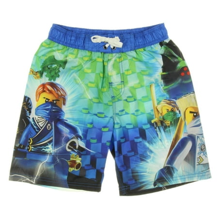 Lego Ninjago Little Boy Swim Trunks Shorts Swimsuit Size 10/12 ...
