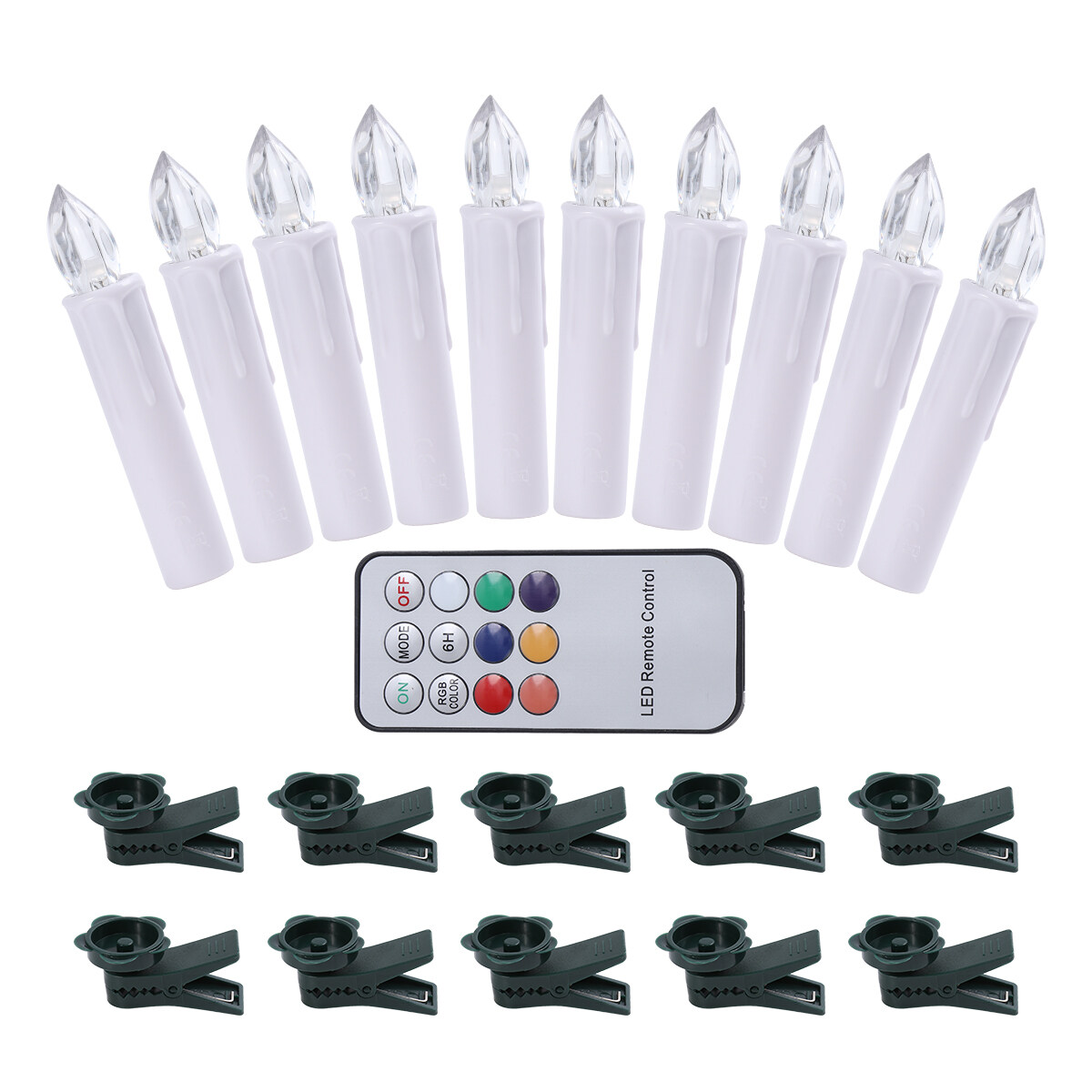 LED Christmas Tree Candles Kit with Clip Flameless Candle Lights Party ...