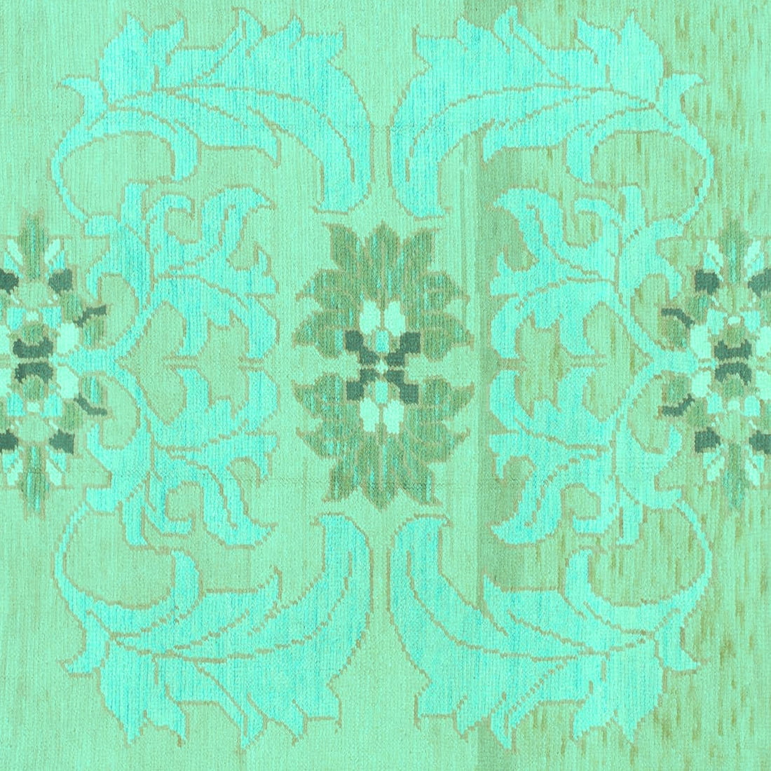 Ahgly Company Indoor Square Abstract Turquoise Blue Modern Area Rugs, 4 ...