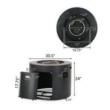 GDF Studio Jasmine Outdoor 40,000 BTU Circular Fire Pit, Brushed Black ...
