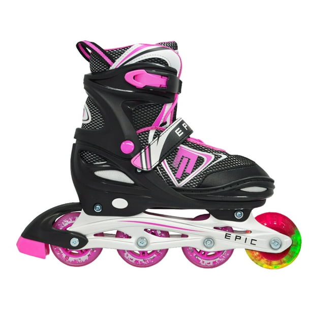 Epic Fury Adjustable Inline Roller Skates w/LED Light Up Wheels ...