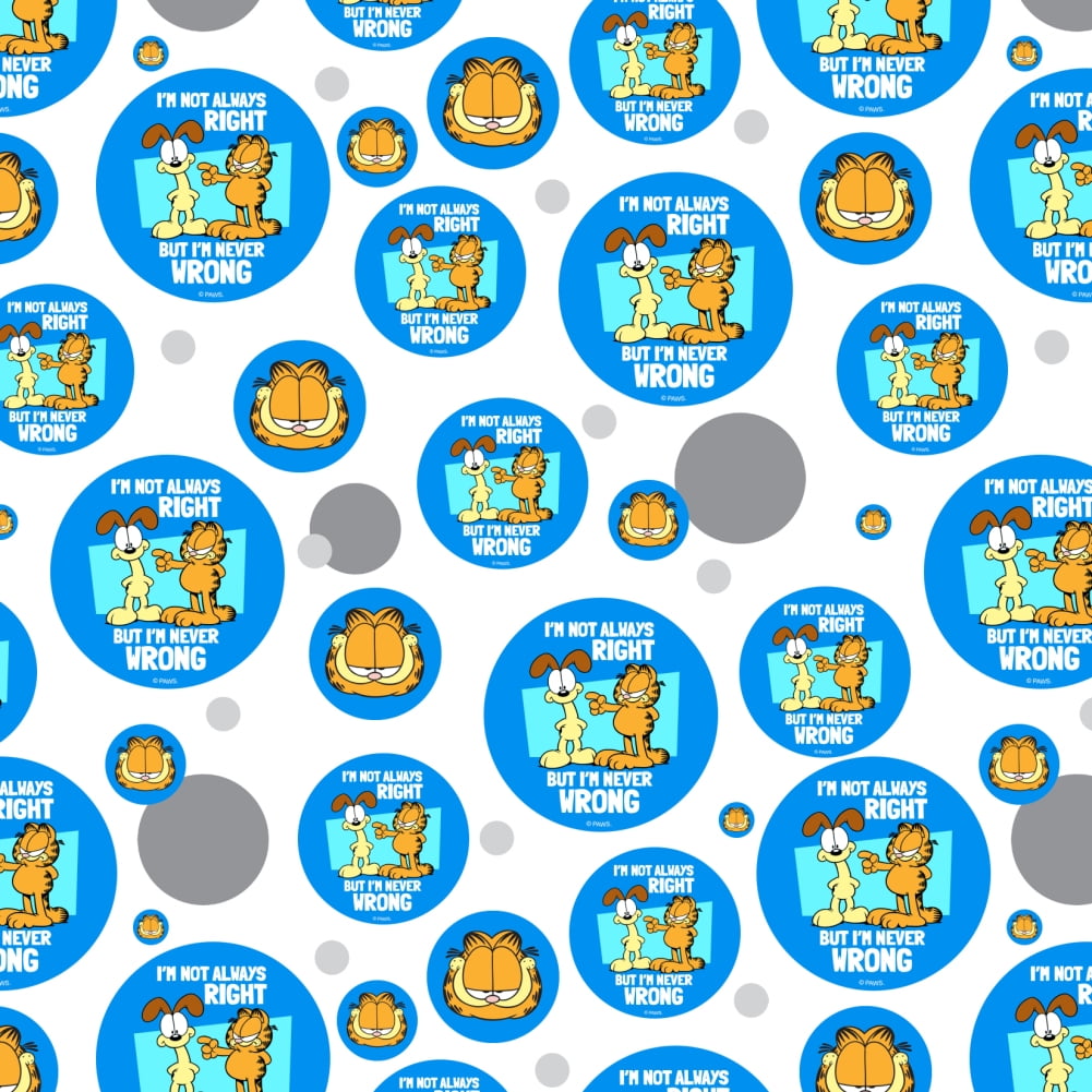 Garfield and Odie I'm Never Wrong Premium Gift Wrap Wrapping Paper Roll ...