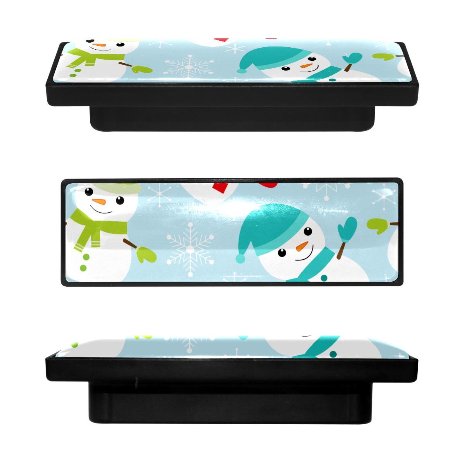 4 Pcs Rectangle Cabinet Handle Cupboard Knob Drawer Pulls Handle Cartoon Snowman Drawer Knobs ...