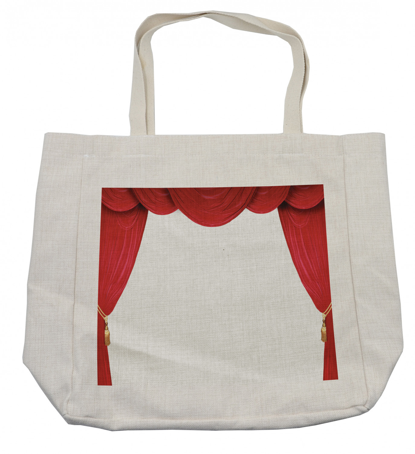 Theatre Shopping Bag, Show Stage Curtains Opening Classic Antique Look on Plain Background ...