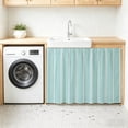 Aqua Green Stripes Cabinet Curtains 28" W x 35" L Classic Minimalist ...