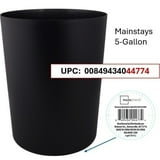 Mainstays Bathroom Trash Can, 5 Gallon Plastic Garbage Bucket Bin with ...