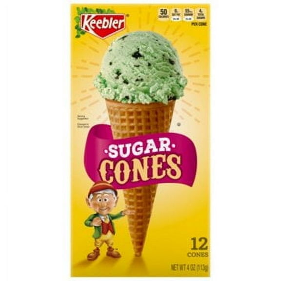 Keebler Waffle Ice Cream Cones, 5 oz, 12 ct, Crispy Crunch Dessert ...