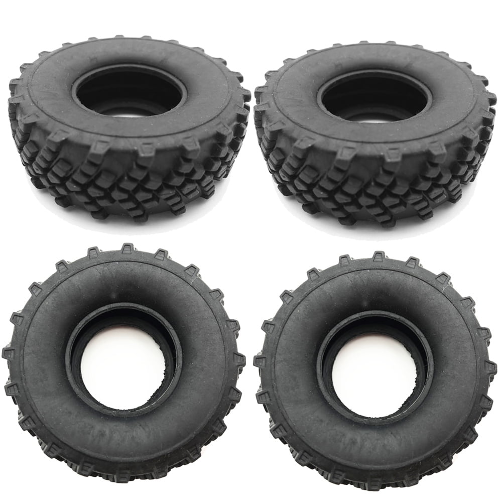 4x RC Rubber Tires Wheel Military Truck 1/16 RC Car Accessory Spare ...